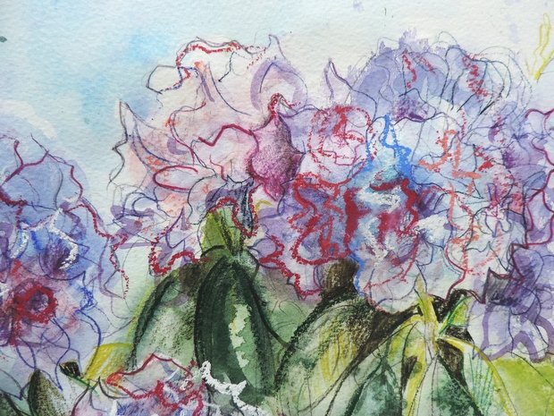 Mixed Media Flower Drawing | Data Thistle