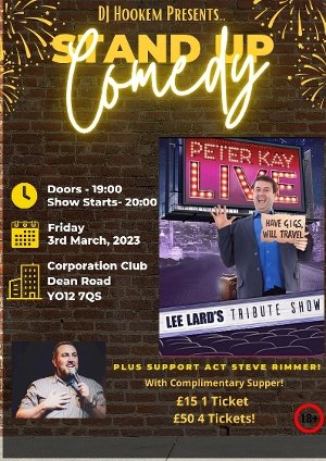 Lee Lard as Peter Kay at Cottingham Civic Hall