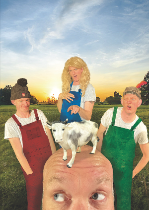 Goat Spitting On Man