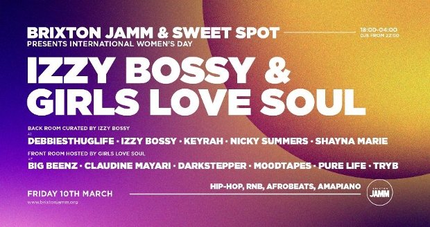 Izzy Bossy & Girls Love Soul Takeover: International Women's Day | Data ...