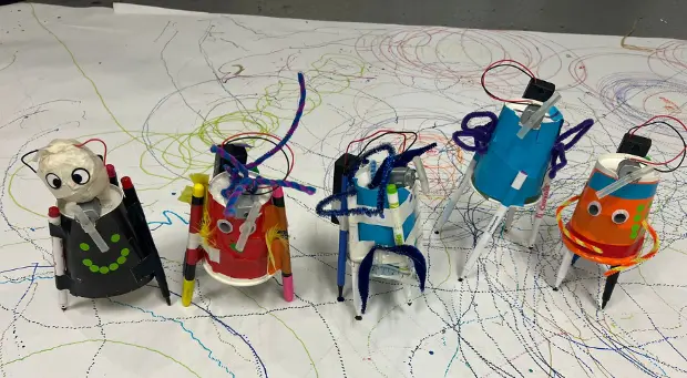 Sunday family workshop : drawing robots at An Lanntair, Isle of Lewis