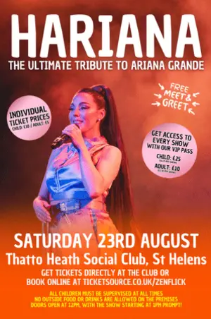 Hariana: The ULTIMATE Tribute to Ariana Grande at Thatto Heath Labour ...